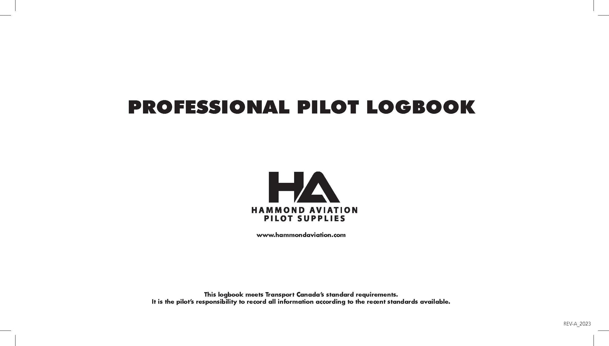 Professional Pilot Logbook w/ Wide Columns (NEW Revised and Improved E ...