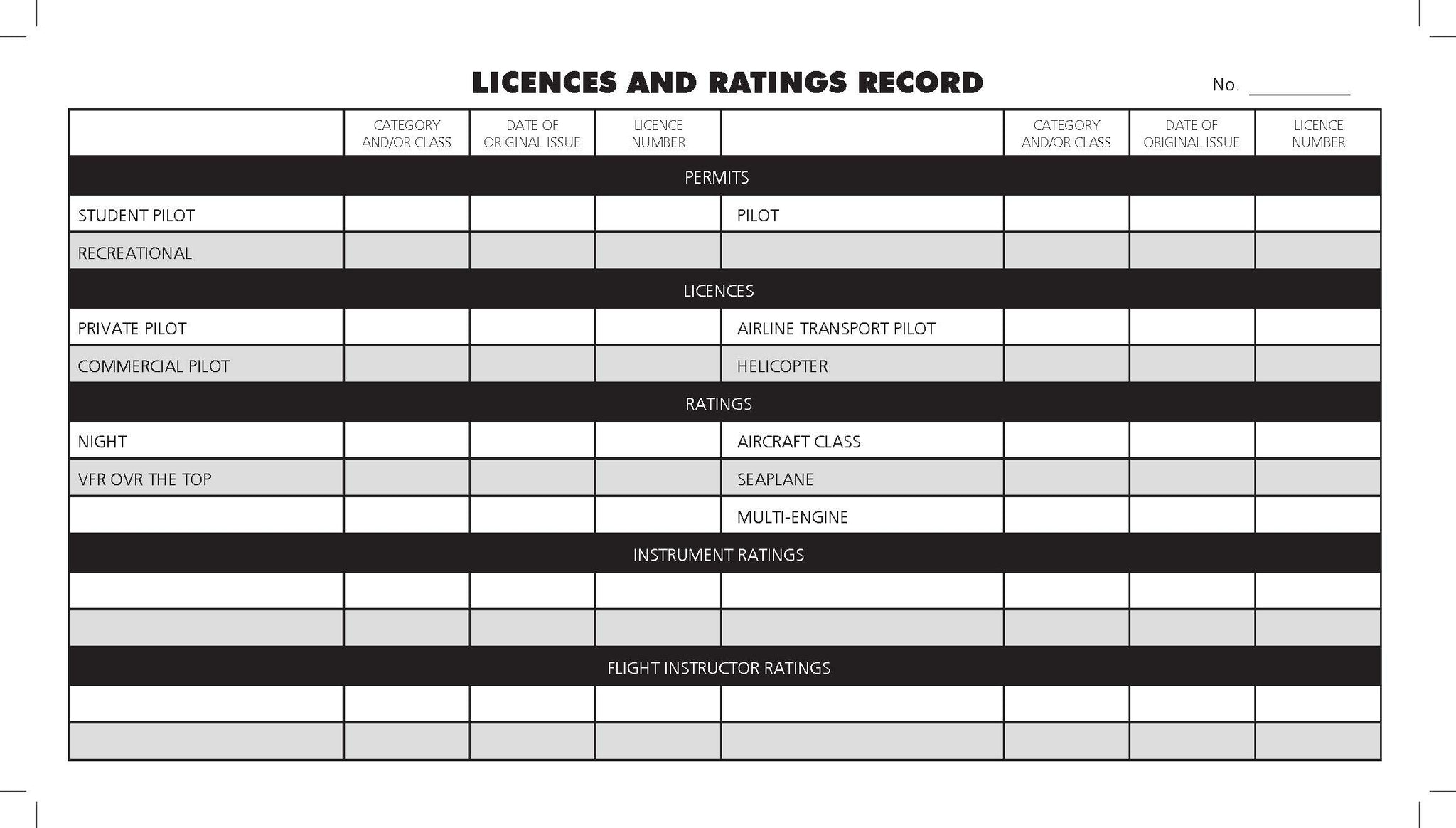 Professional Pilot Logbook w/ Wide Columns (NEW Revised and Improved E ...