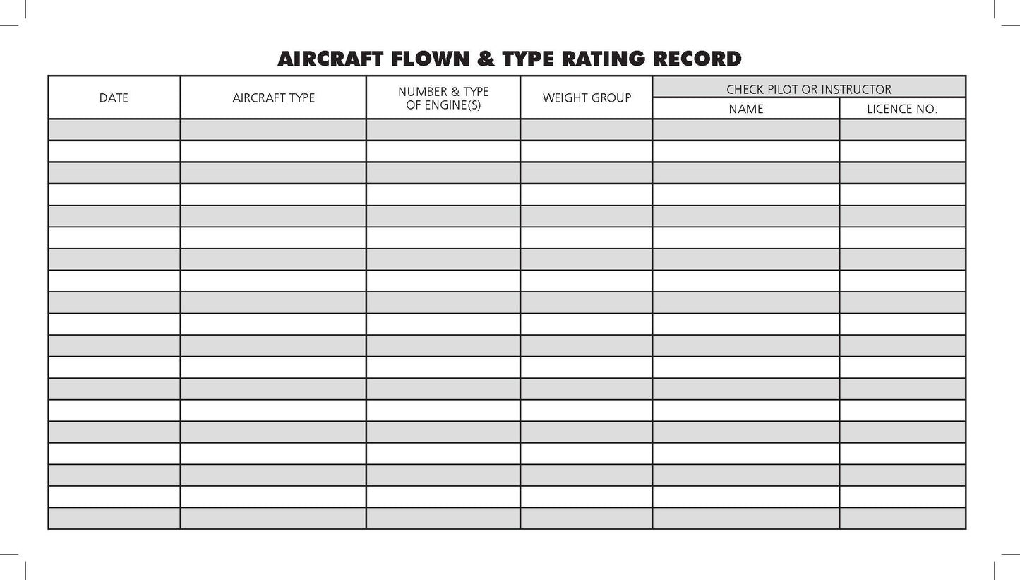 Professional Pilot Logbook w/ Wide Columns (NEW Revised and Improved E ...