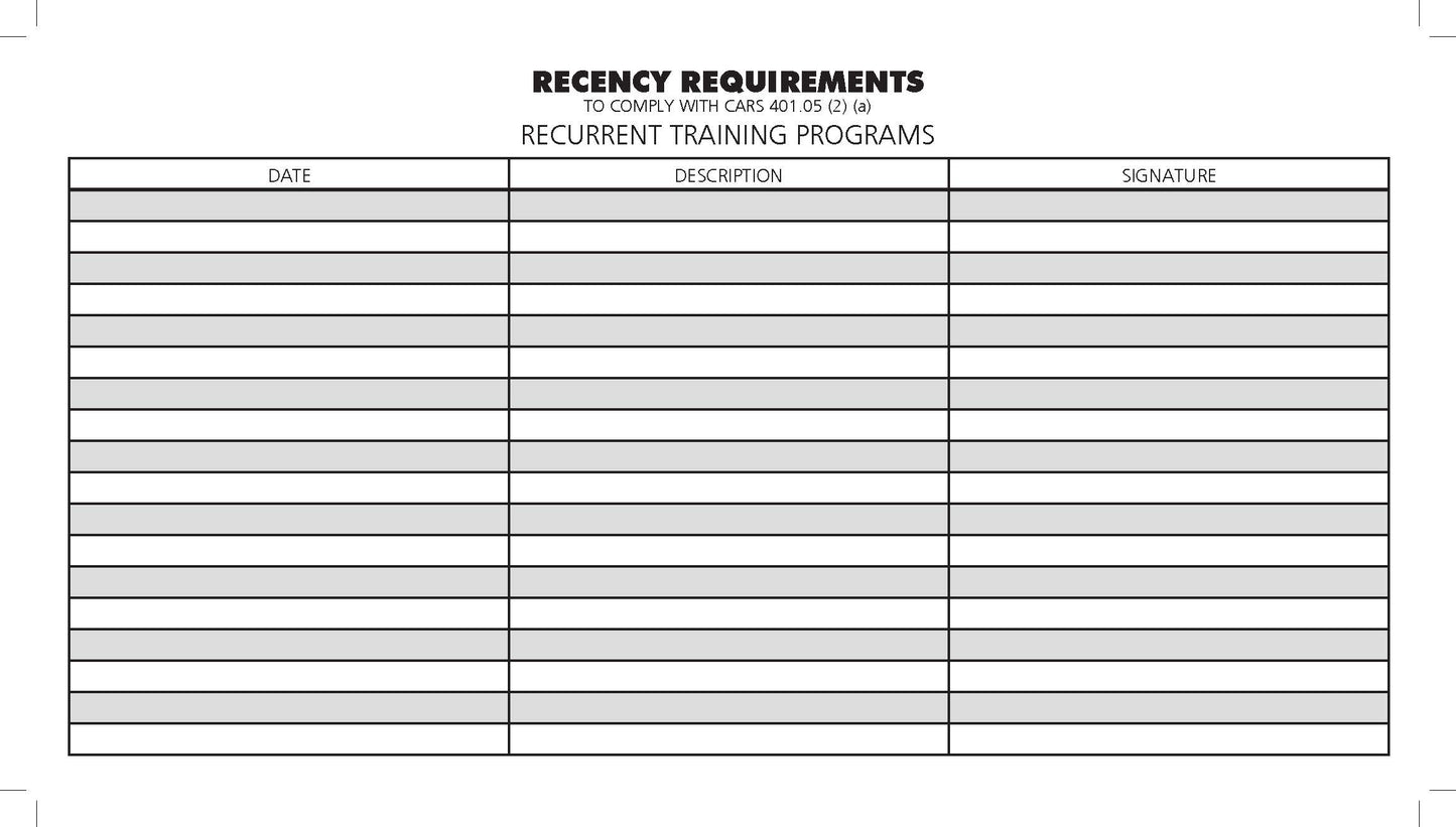 Professional Pilot Logbook w/ Wide Columns (NEW Revised and Improved E ...