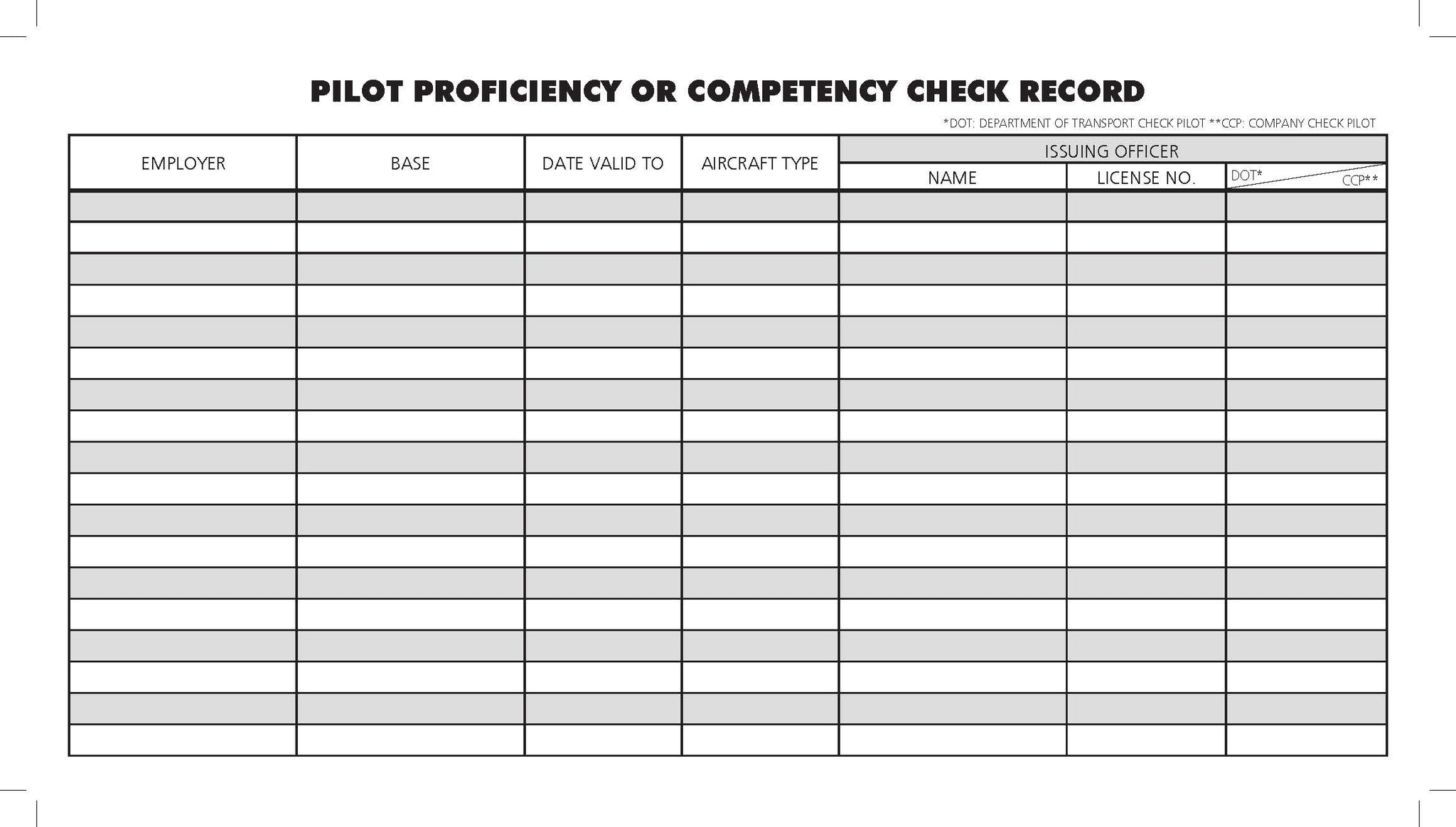 Professional Pilot Logbook w/ Wide Columns (NEW Revised and Improved E ...