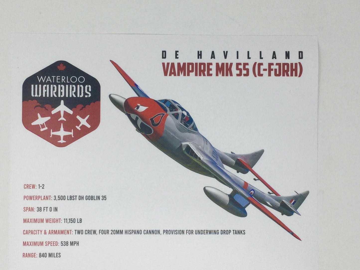 Waterloo Warbirds Sticker Set For Cars or Walls – Hammond Aviation Ltd.